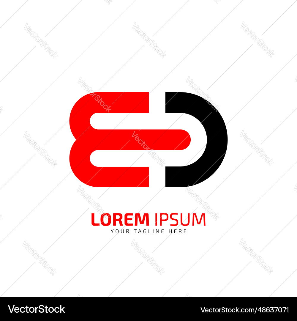 Initial letter ed or de minimal abstract Vector Image
