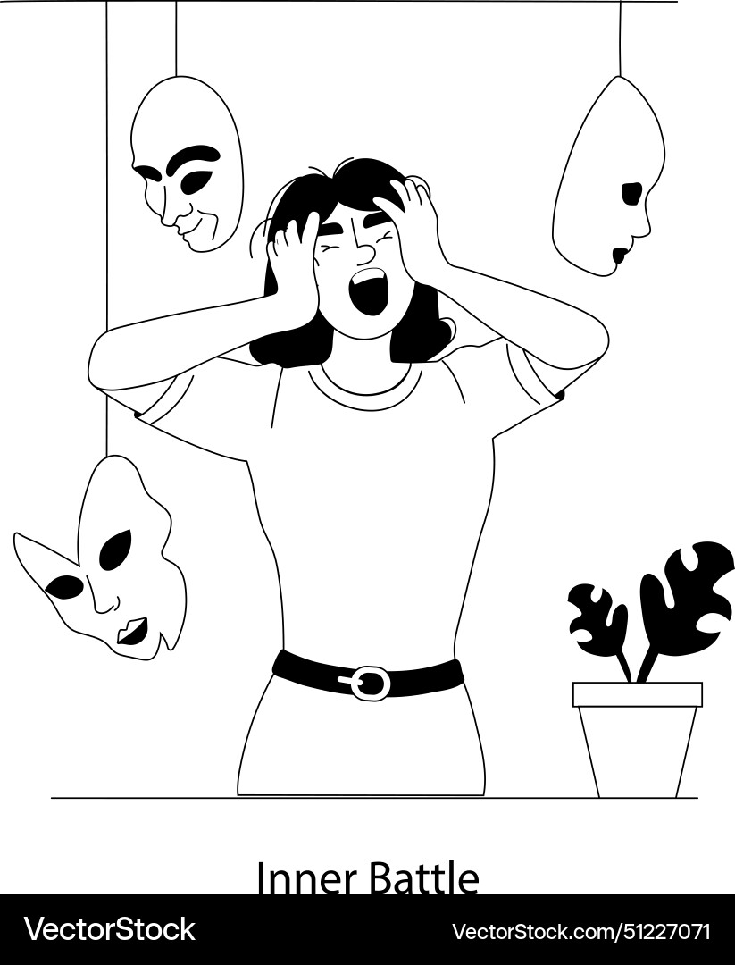 Inner battle Royalty Free Vector Image - VectorStock