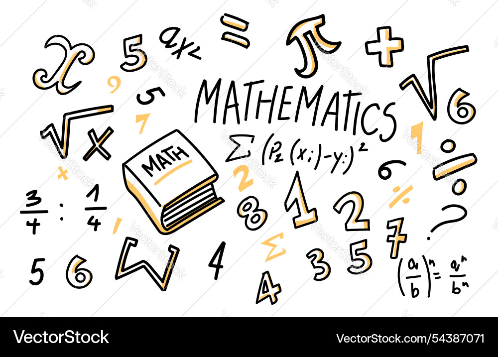 Math Doodle Set - School & Education Vector Image