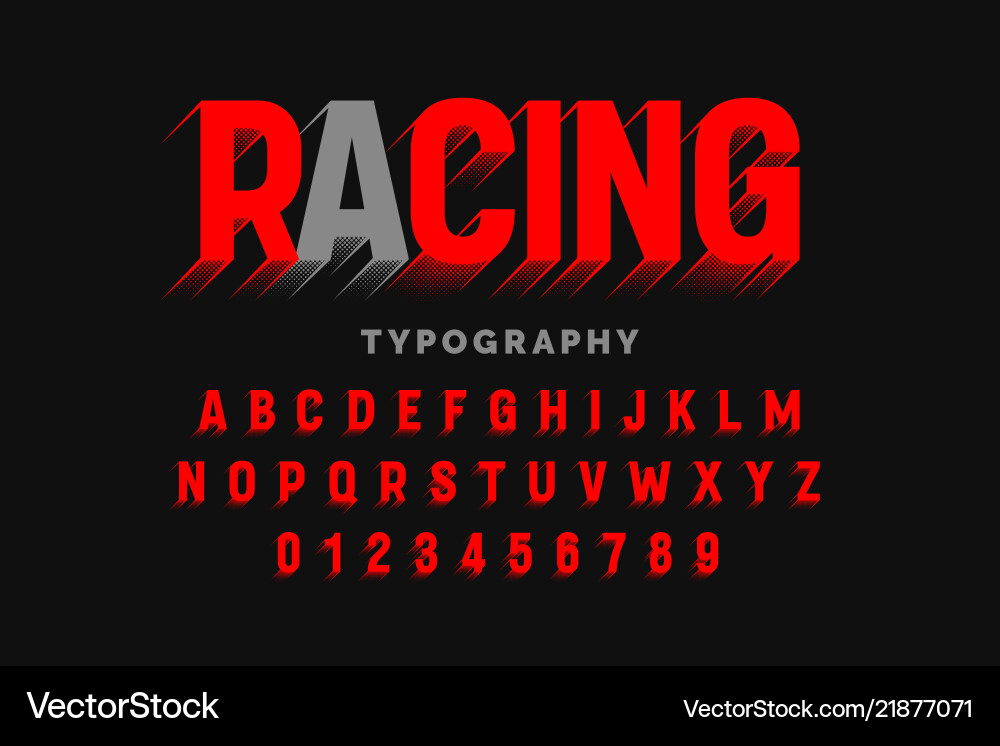 Motion effect font design speedy style alphabet Vector Image