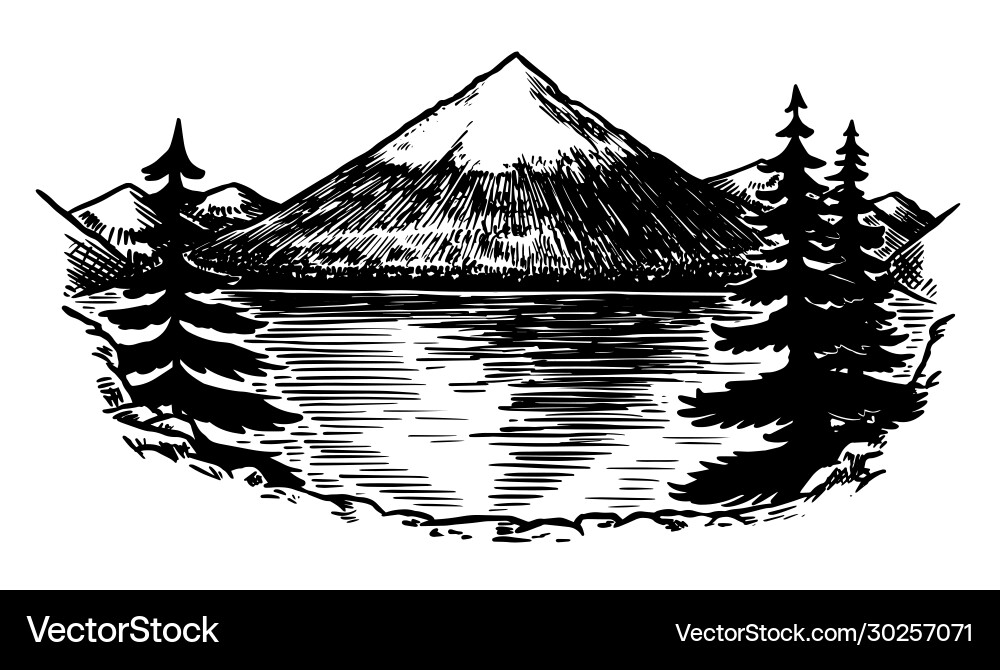 Mount Fuji - Japan Volcano Royalty Free Vector Image