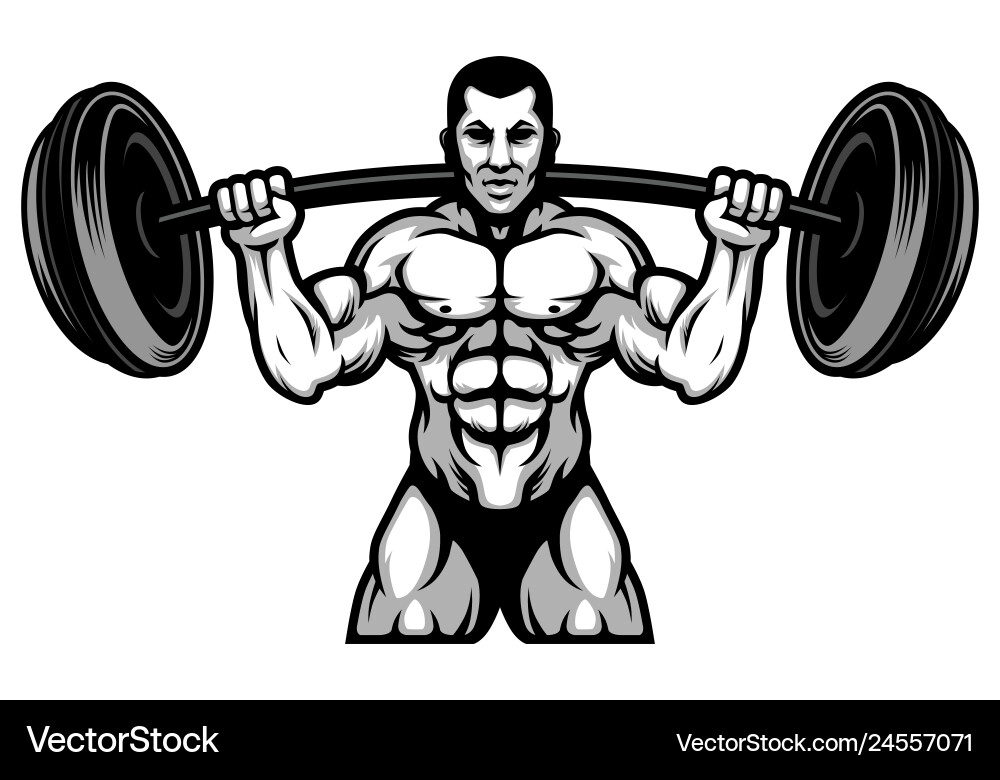 Powerful Bodybuilder Athlete Royalty Free Vector Image