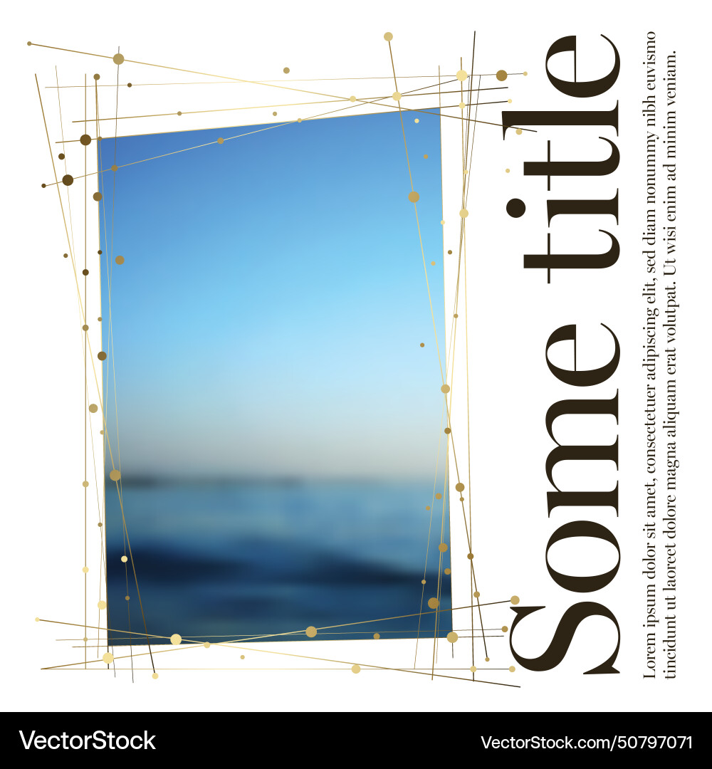 Rectangle frame mask effects with golden stylish Vector Image