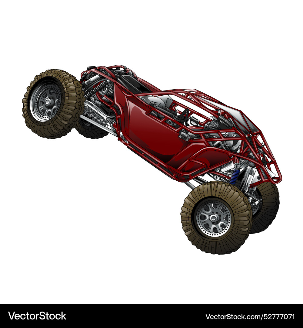 Red drag racing car with black strip Royalty Free Vector