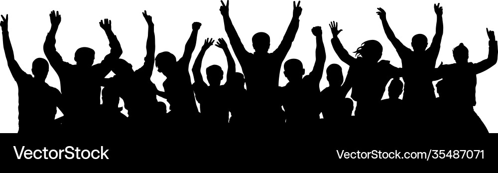 Silhouette party celebrating cheerful crowd people Silhouette party celebrating cheerful crowd people