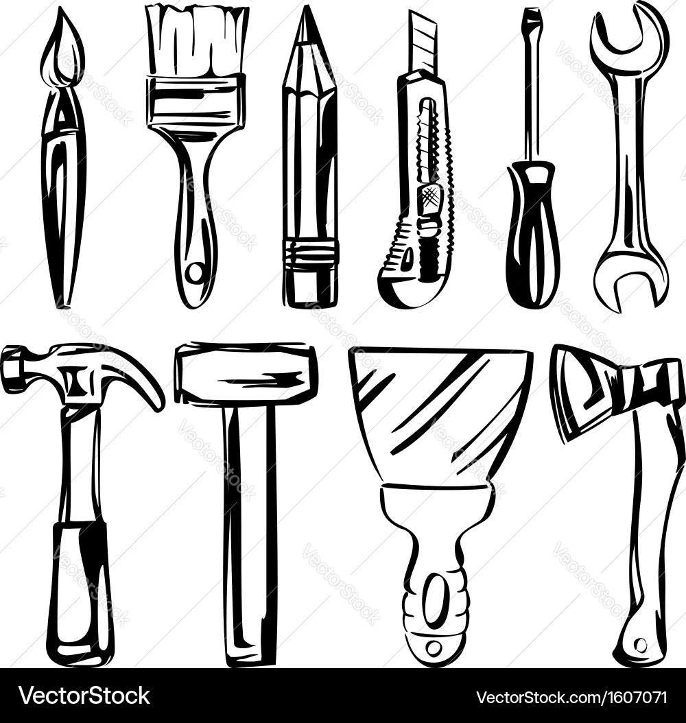 Tools set Royalty Free Vector Image - VectorStock