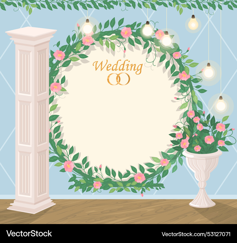 Wedding photo zone background in elegant baroque Vector Image