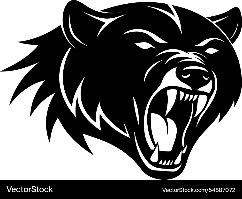 Angry dog head silhouette Royalty Free Vector Image