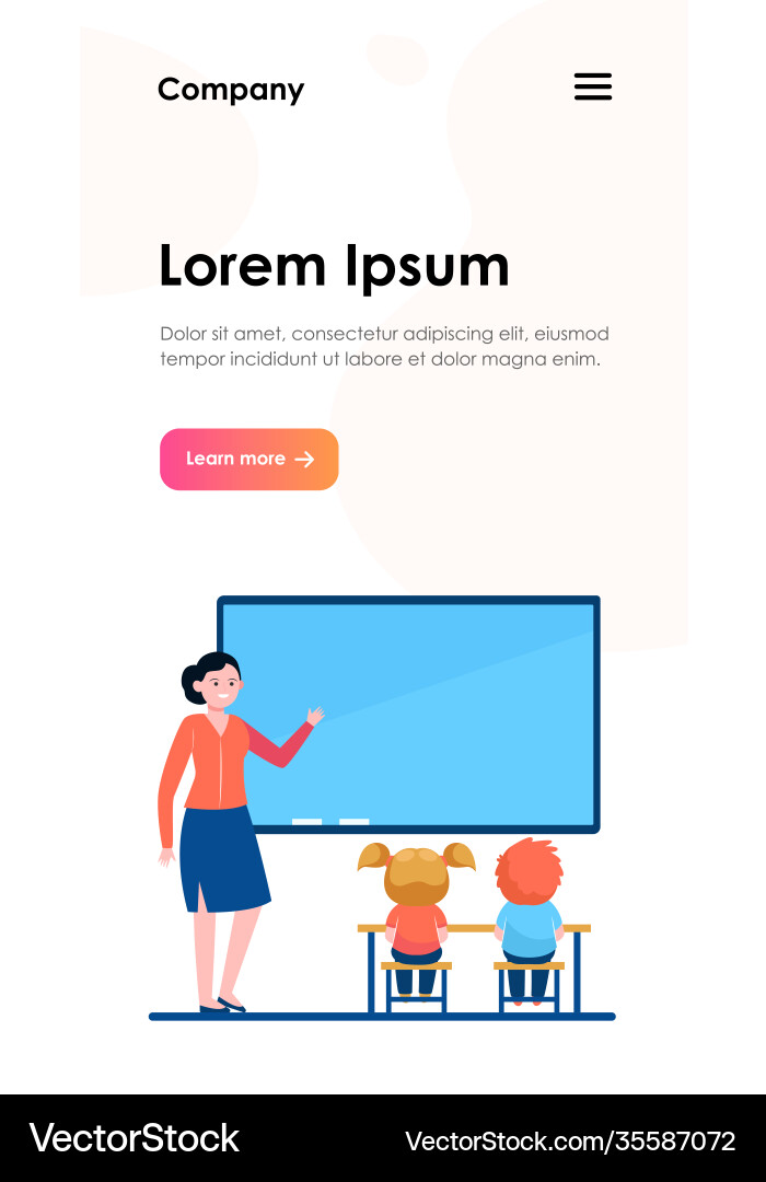 Female teacher explaining lesson for kids Vector Image