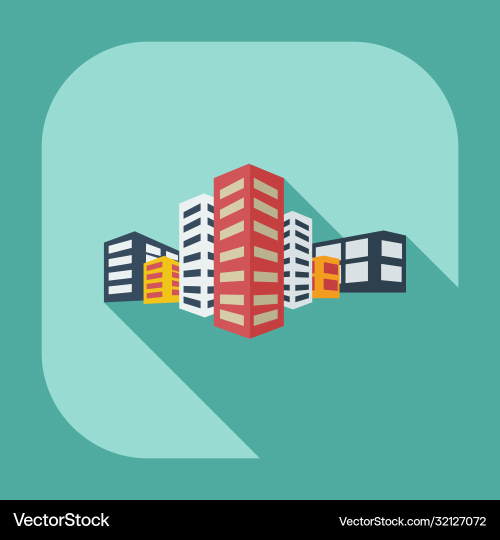 Flat modern design with shadow icons building Vector Image