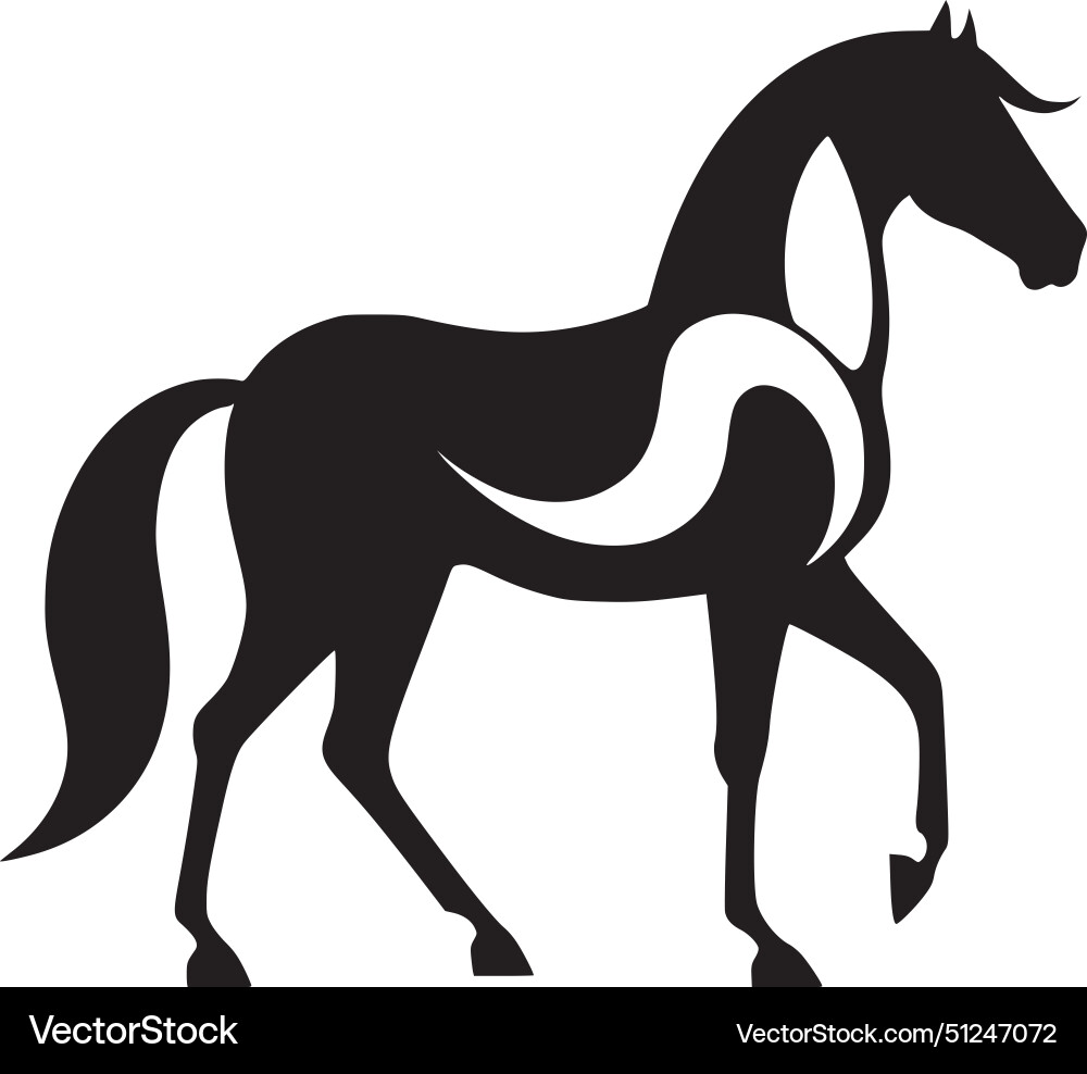Horse - black and white Royalty Free Vector Image