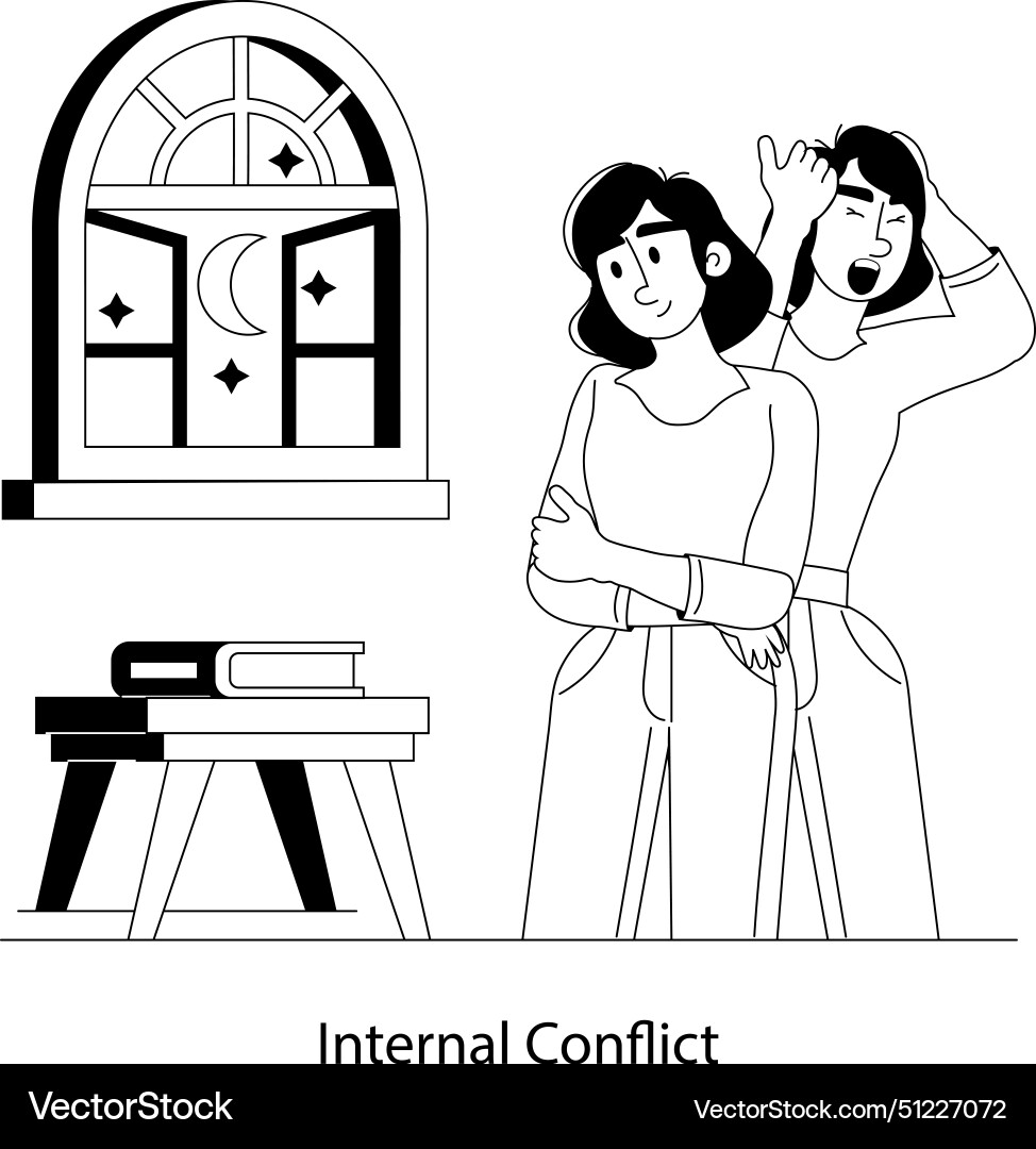 Internal conflict Royalty Free Vector Image - VectorStock