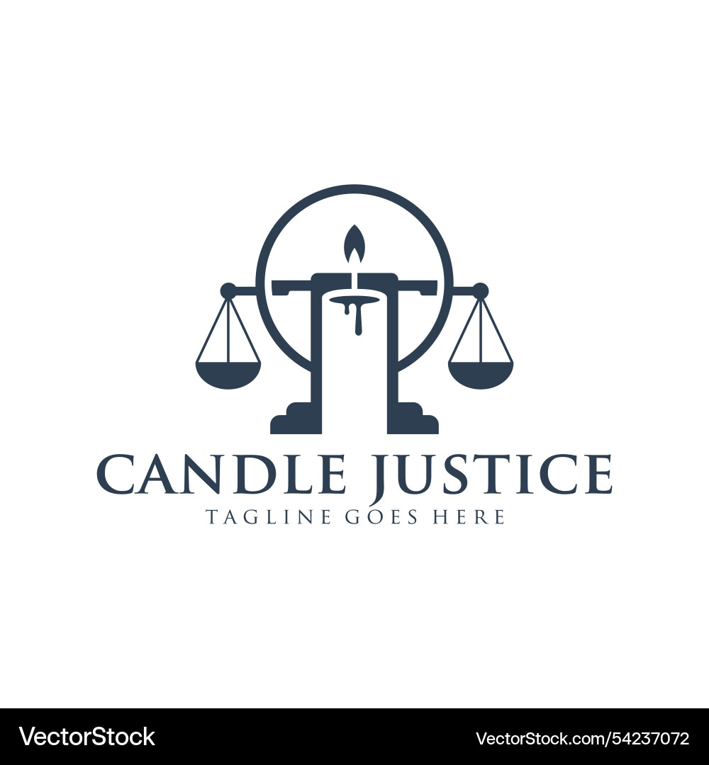Justice candle logo Royalty Free Vector Image - VectorStock