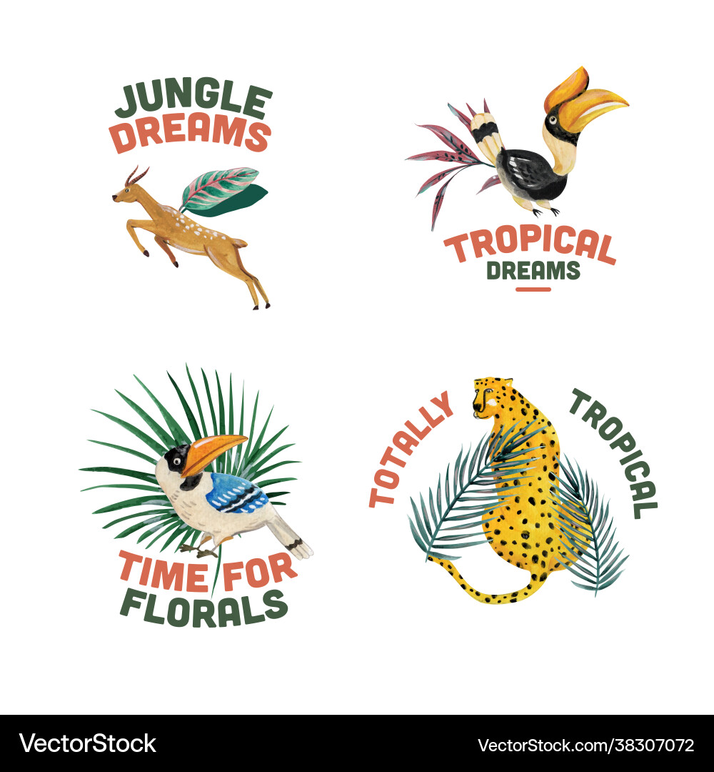 Logo design with tropical contemporary concept Vector Image