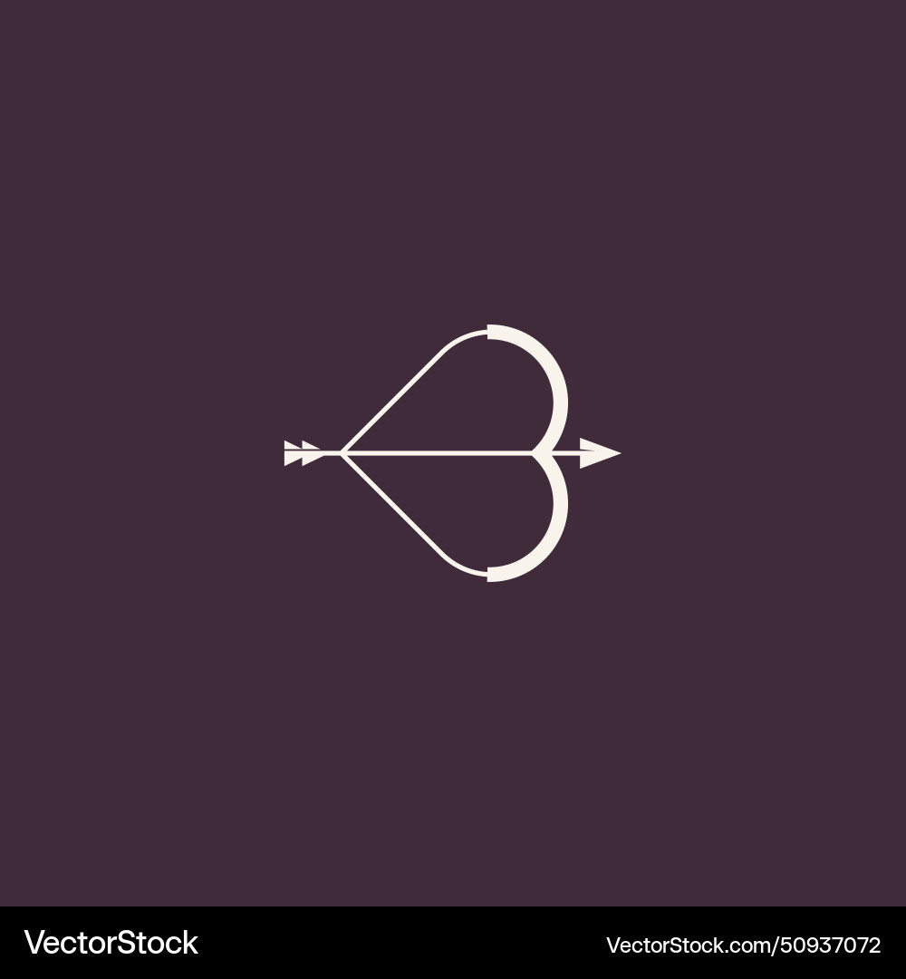 Love bow logo design simple minimalist concept Vector Image