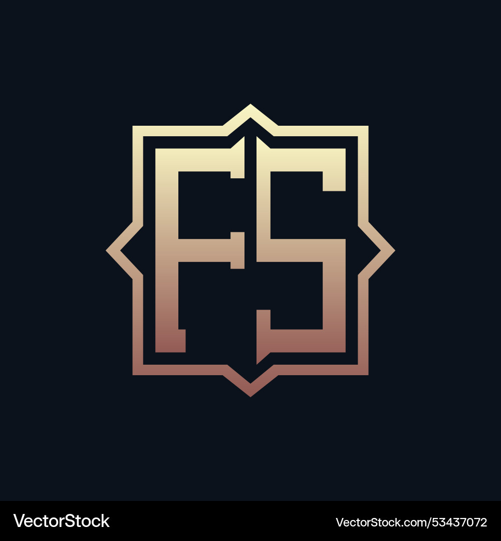 Luxury initial fs monogram logo design elegant Vector Image Luxury initial fs monogram logo design elegant Vector Image