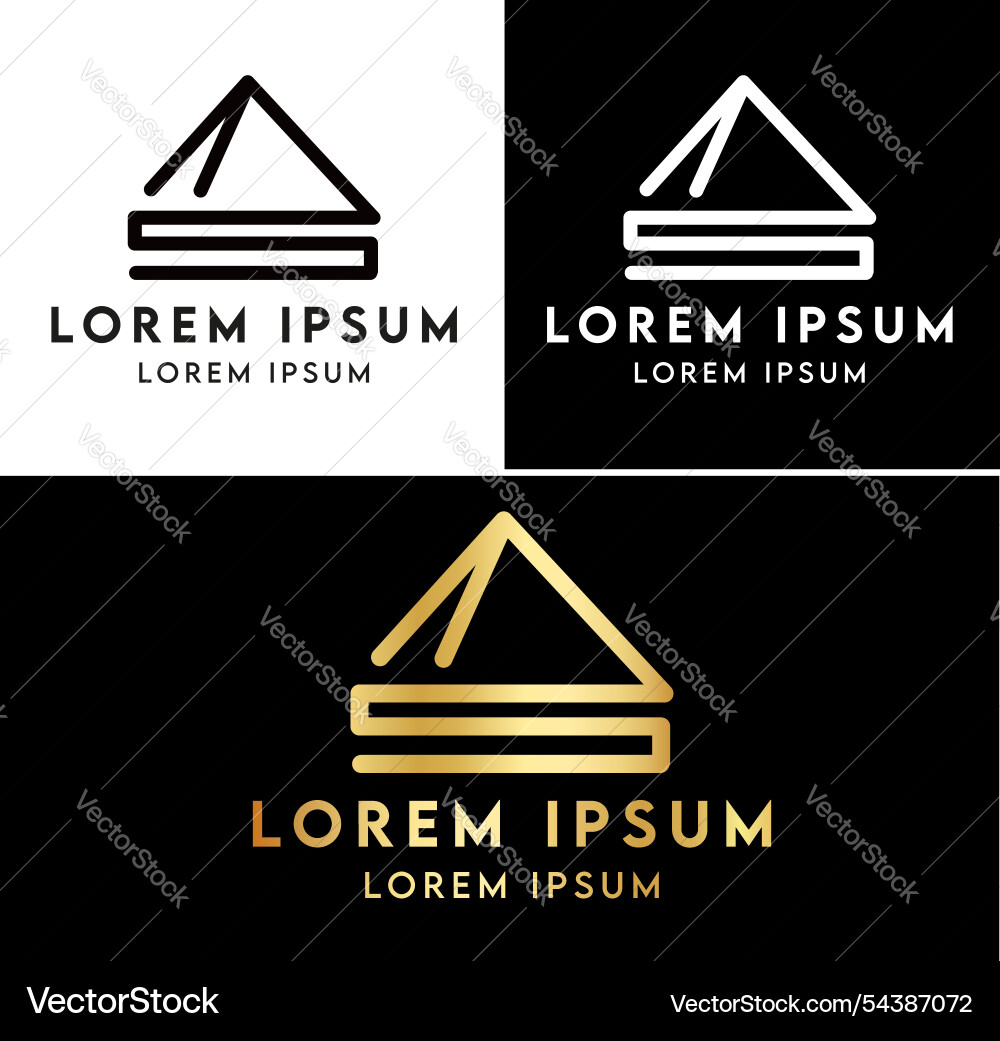 Pyramid real estate logo design Royalty Free Vector Image