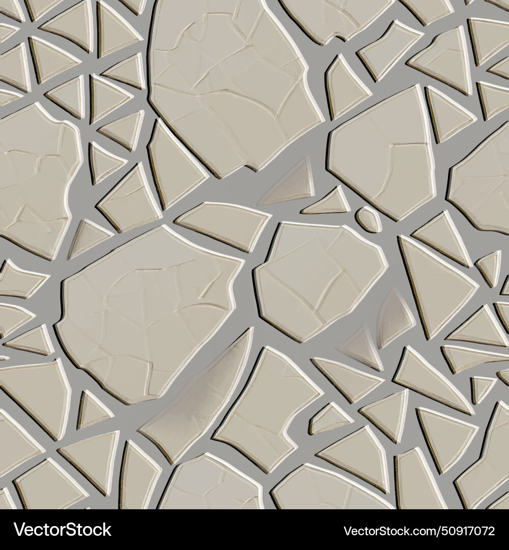 Rock stone style emboss textured art deco mosaic Vector Image