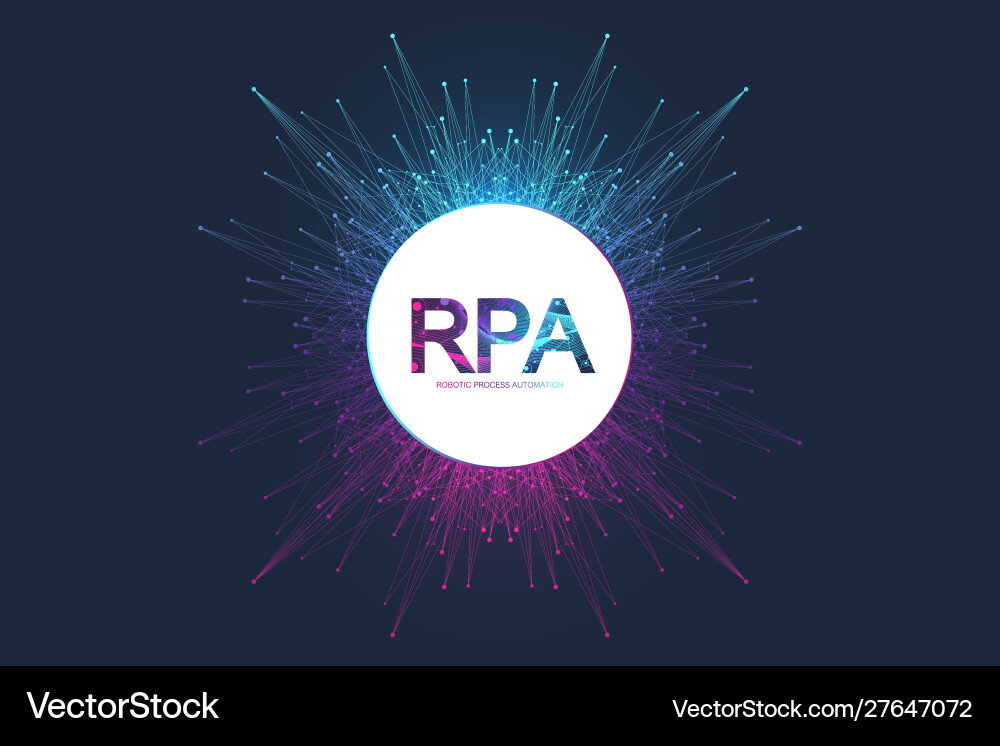 Rpa robotic process automatisation futuristic Vector Image