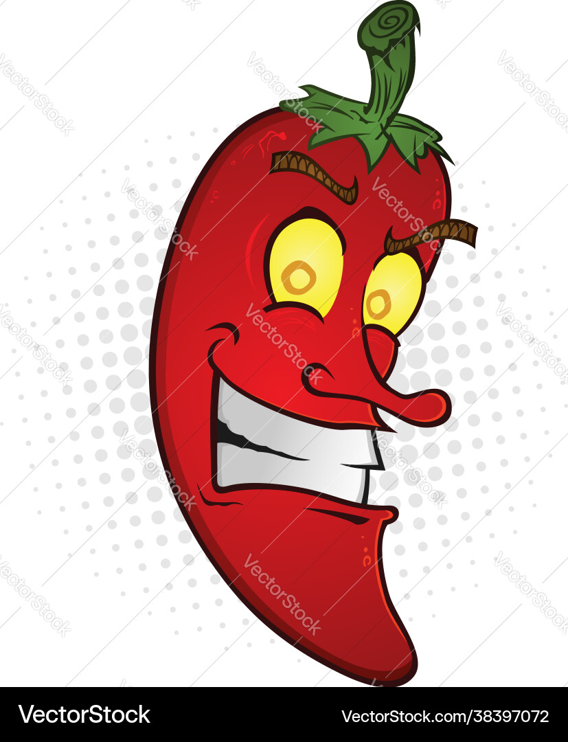 Smiling chili pepper cartoon Royalty Free Vector Image