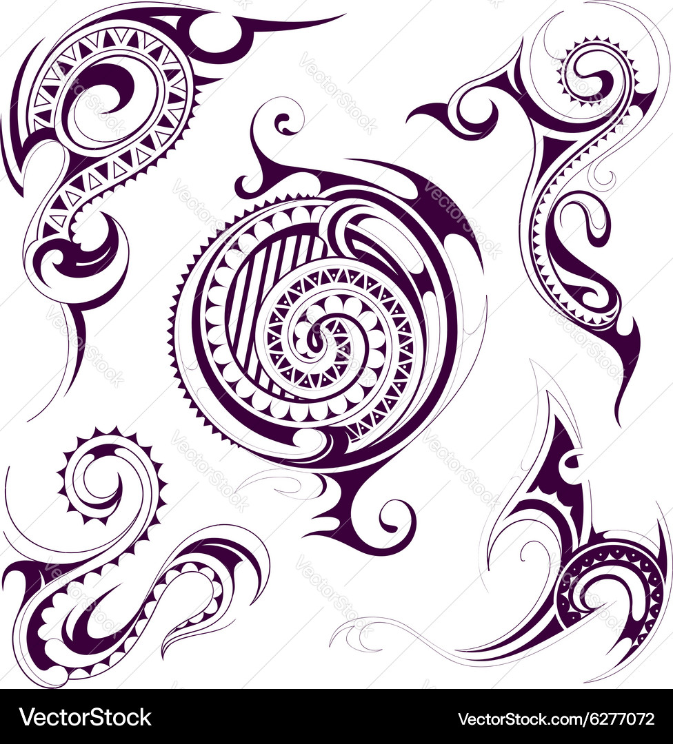 Tribal Polynesian Tattoo Shapes Royalty Free Vector Image