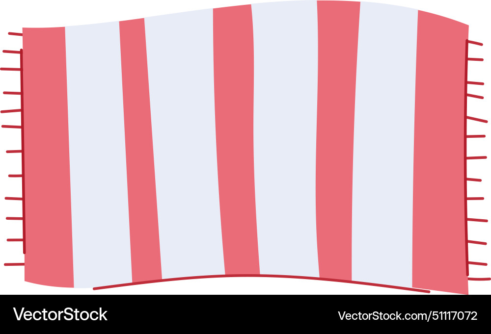 Vacation beach towel cartoon Royalty Free Vector Image