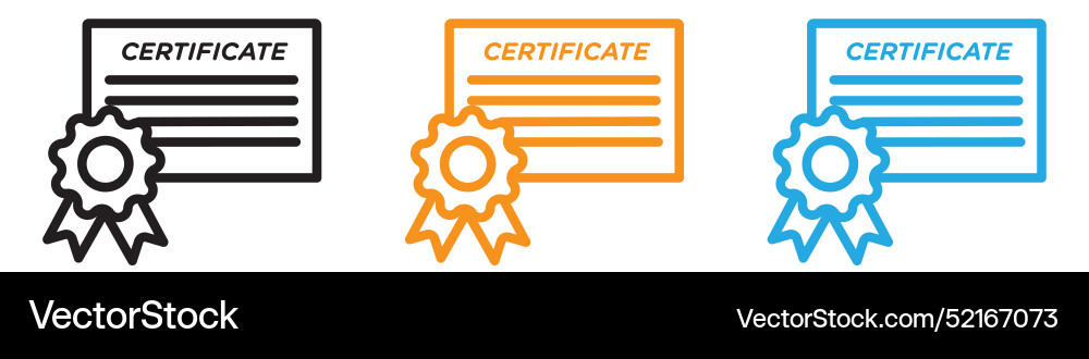 Certificate icon logo set collection for web app Vector Image