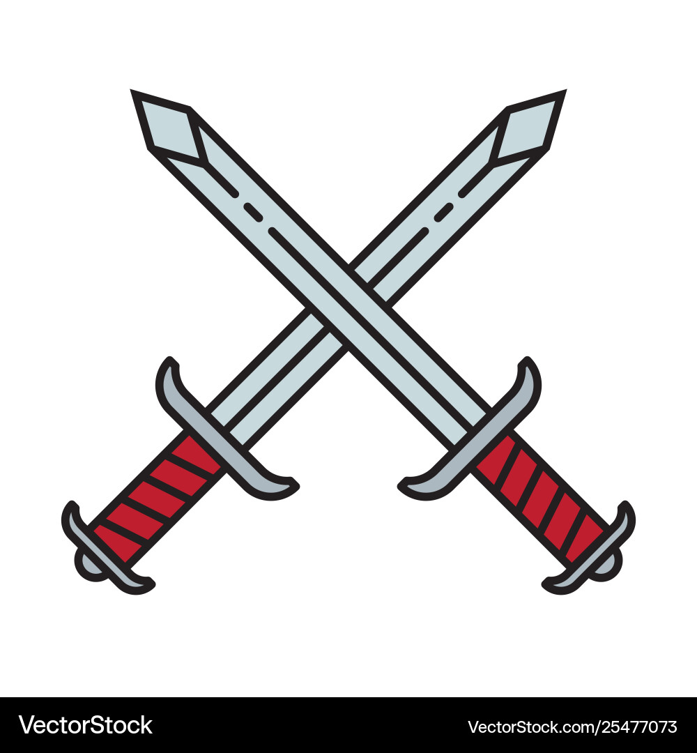 Crossed sword icon symbol Royalty Free Vector Image