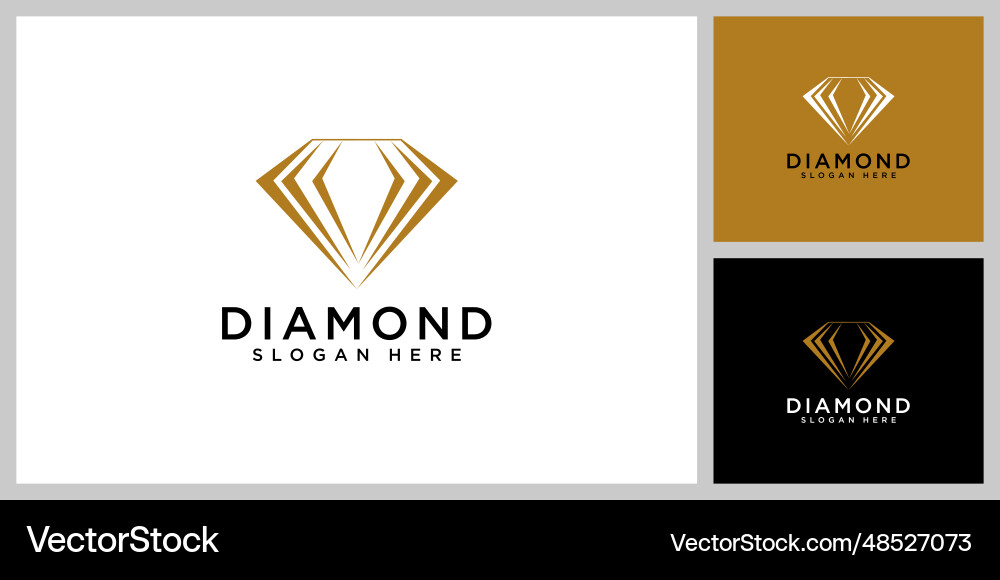 Diamond logo designs mono line Royalty Free Vector Image