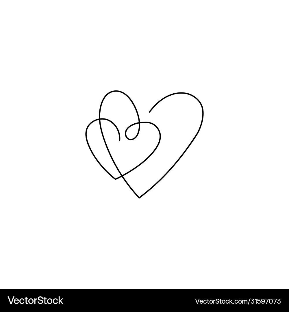 Line heart Royalty Free Vector Image - VectorStock