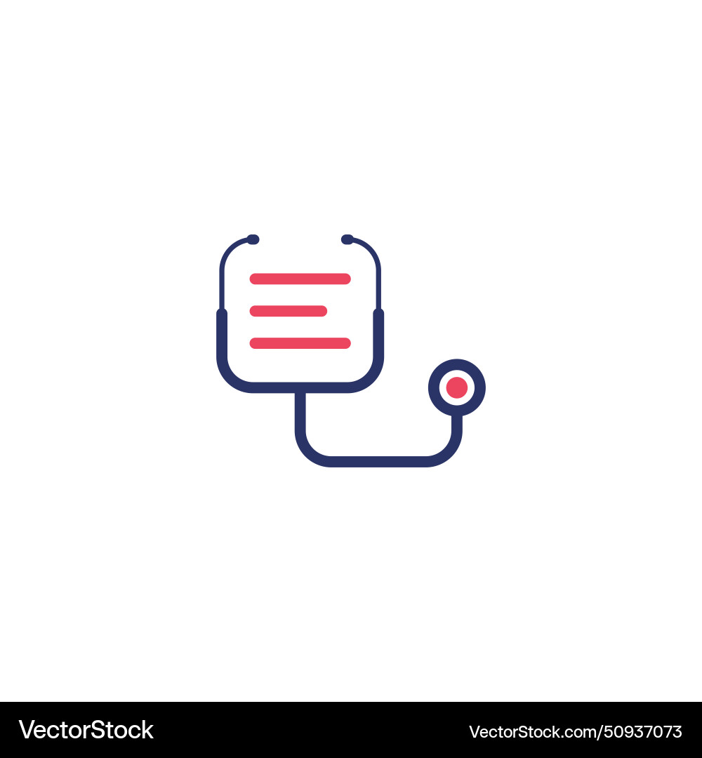 Medical report with stethoscope logo design Vector Image