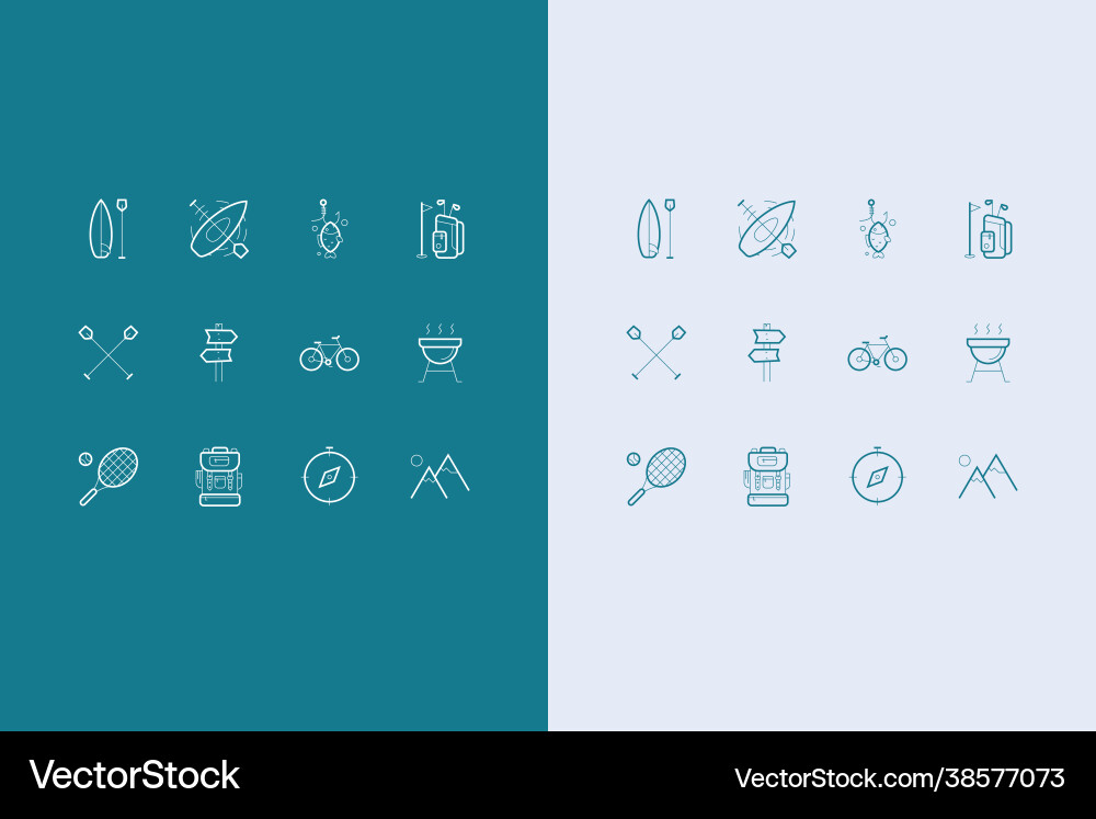 Outdoor activities icon set Royalty Free Vector Image