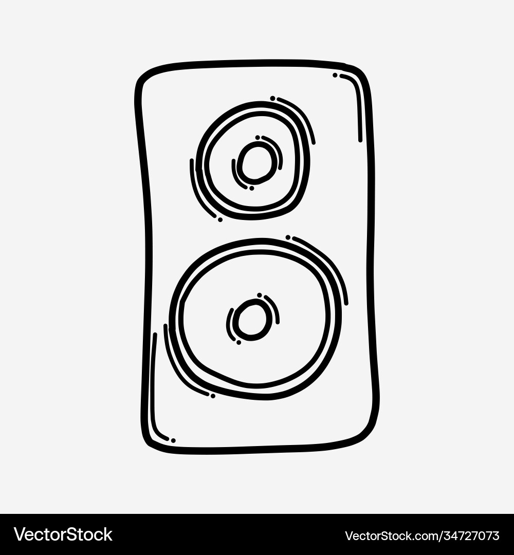 Speaker doodle icon drawing sketch hand drawn Vector Image