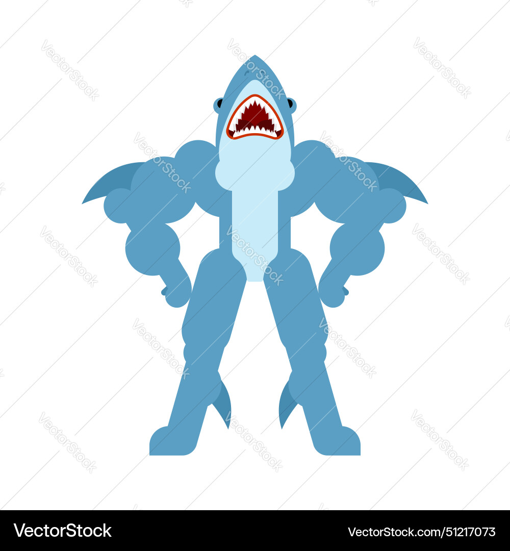 Strong shark powerful marine predator fish Vector Image