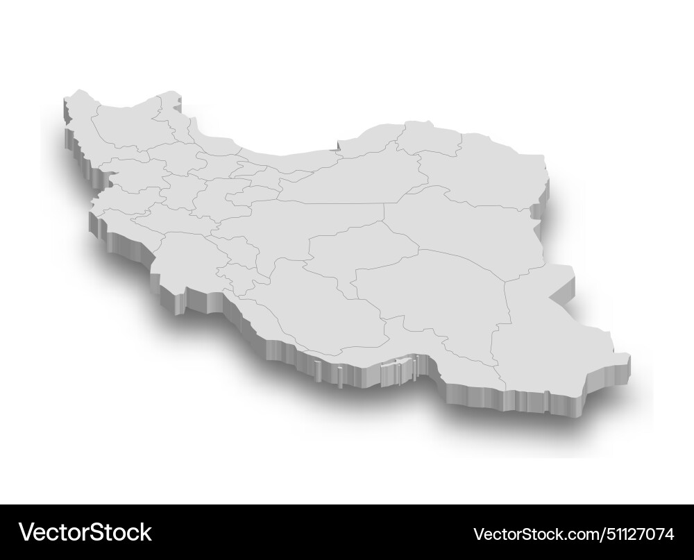 3D White Iran Map Royalty Free Vector Image - VectorStock