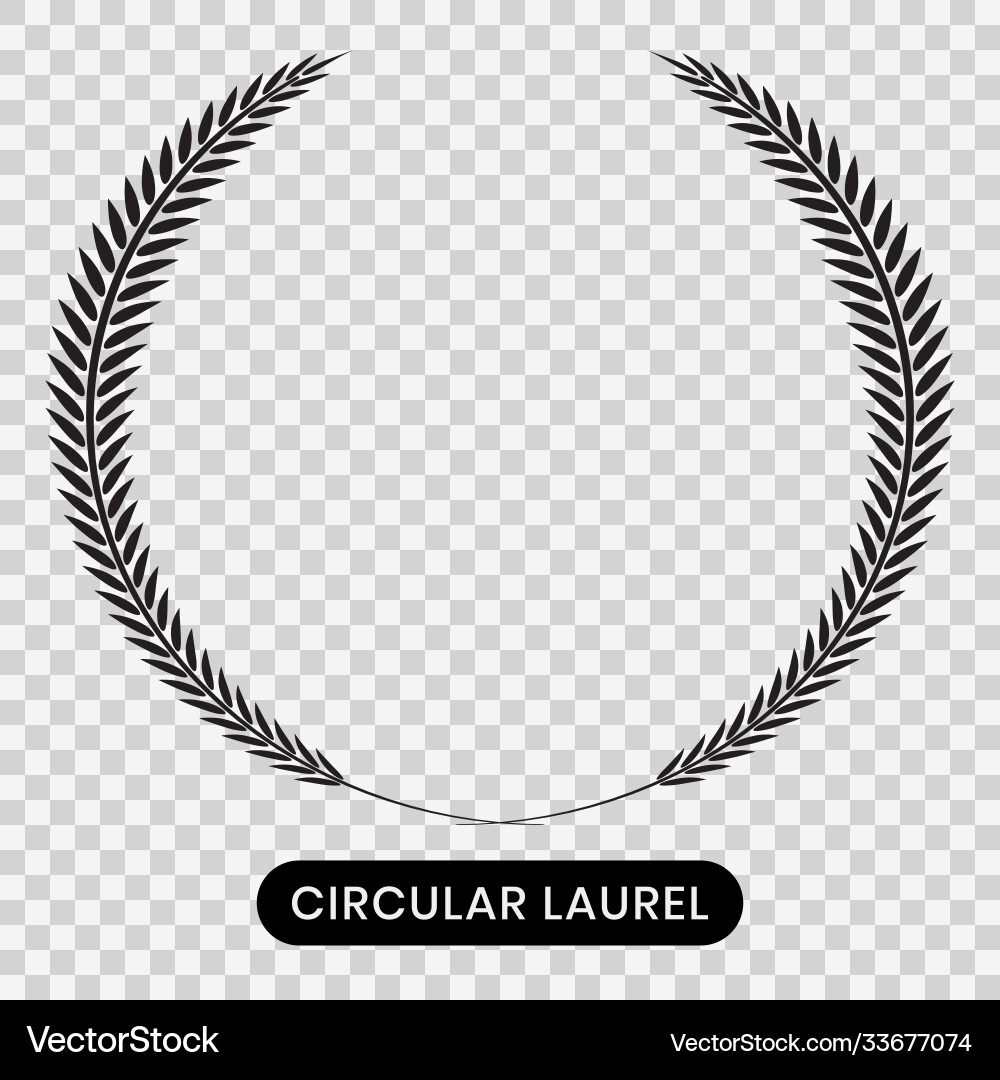 Black laurel wreath with a transparent background Vector Image