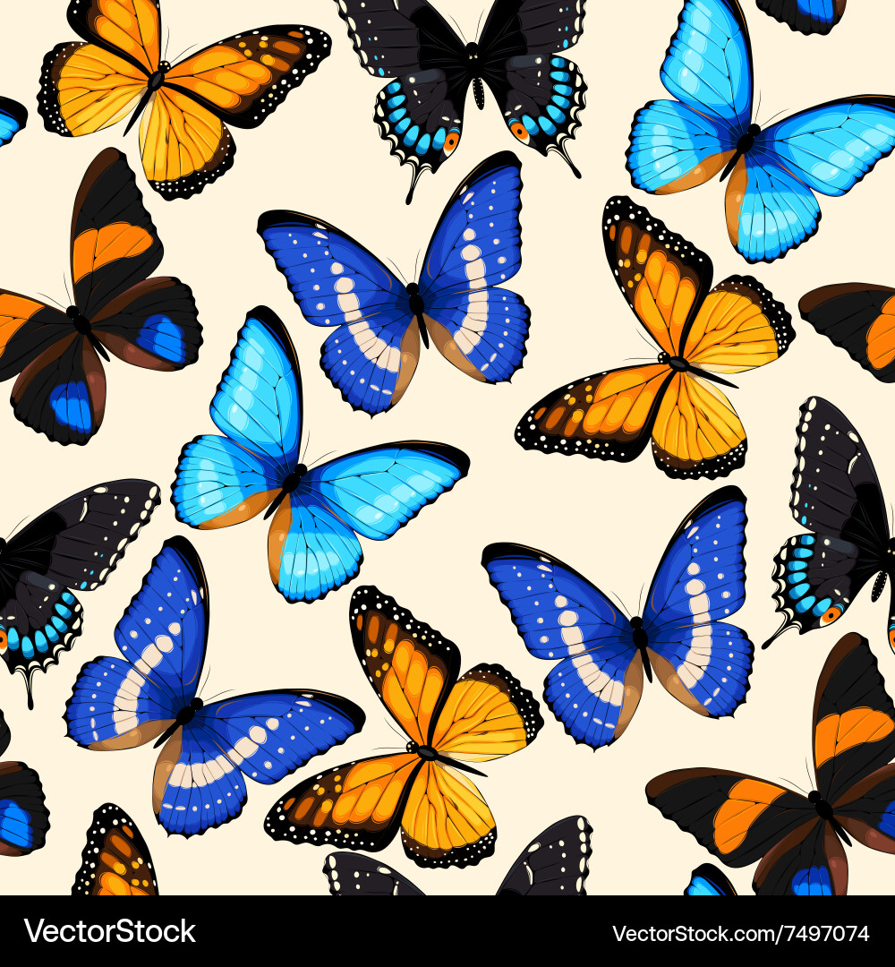 Colorful Butterfly Seamless Pattern Royalty Free Vector
