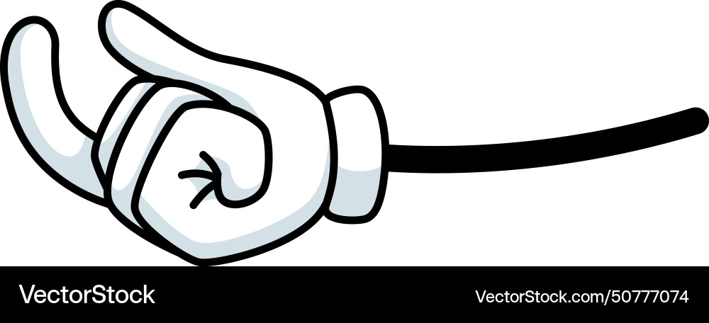 Come here gesture white glove comic hand Vector Image
