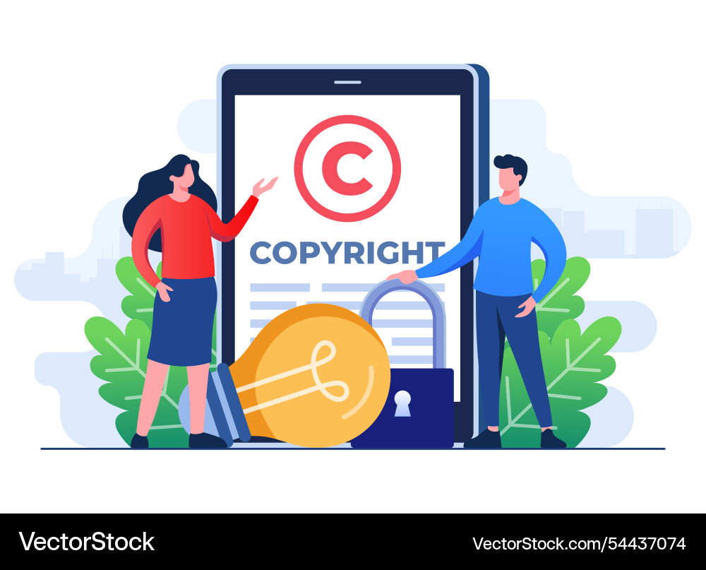 Copyright concept flat template intellectual Vector Image