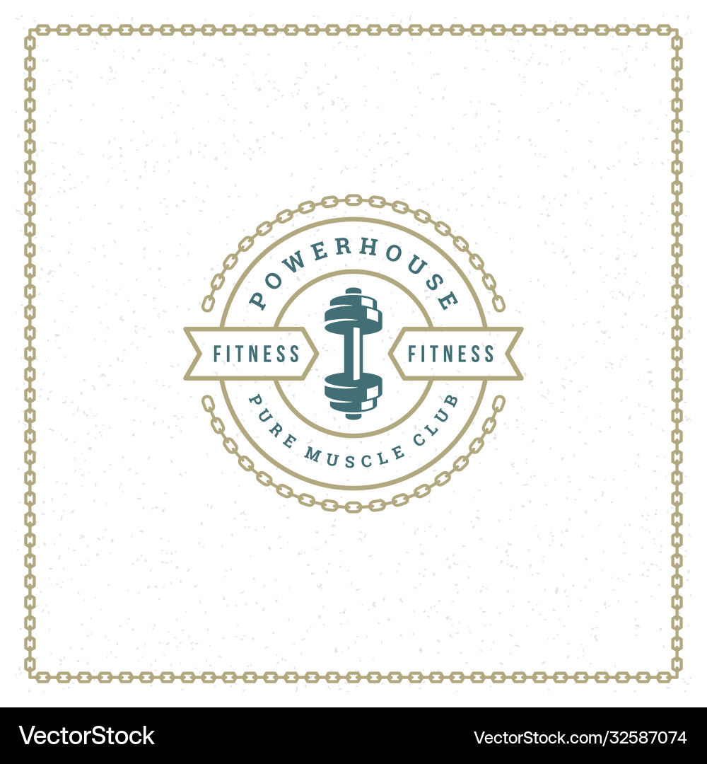 Fitness Emblem - Dumbbell Logo Royalty Free Vector Image