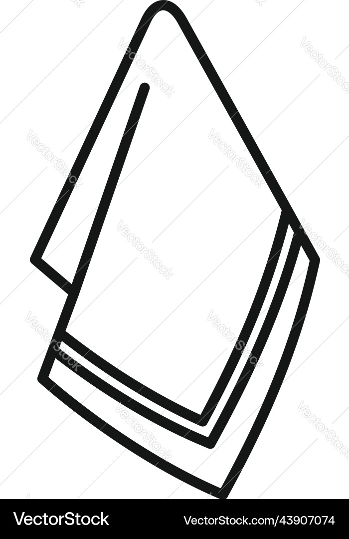 Folded towel icon outline fabric tissue Royalty Free Vector