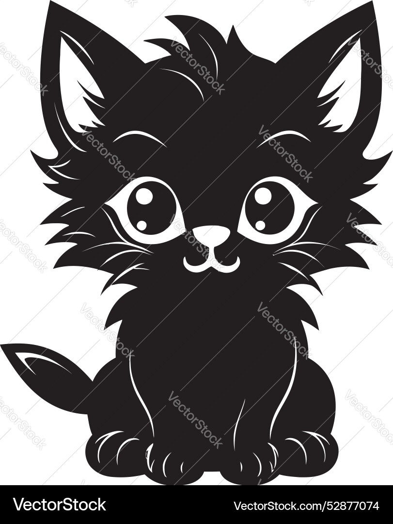 Kitty identity bold black cat insignia Royalty Free Vector