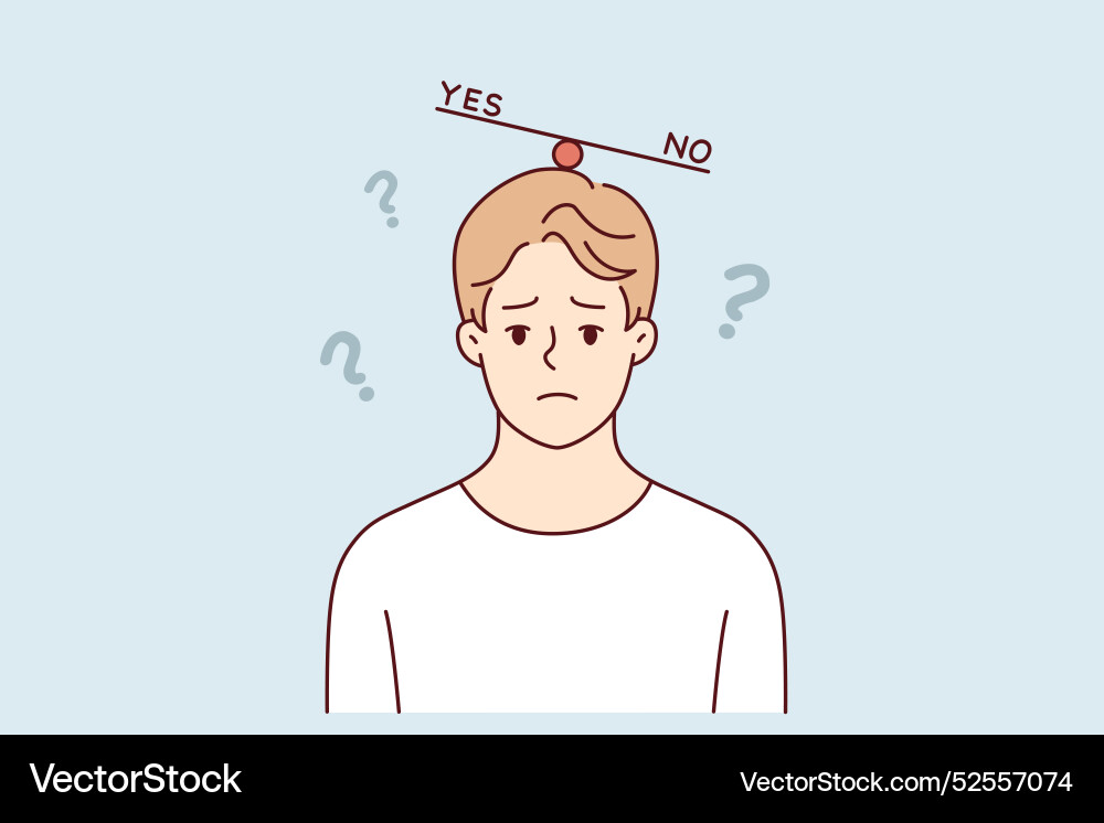 Mental swing for psychologically unstable man who Vector Image