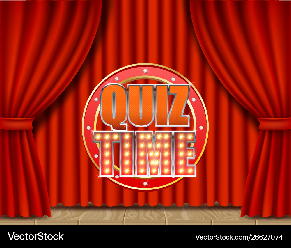 Quiz time retro banner poster design Royalty Free Vector