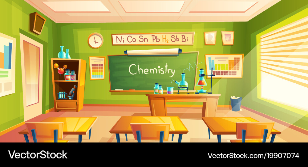 School laboratory classroom interior Royalty Free Vector