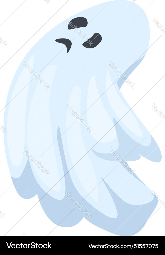 A cartoon ghost with an angry Royalty Free Vector Image