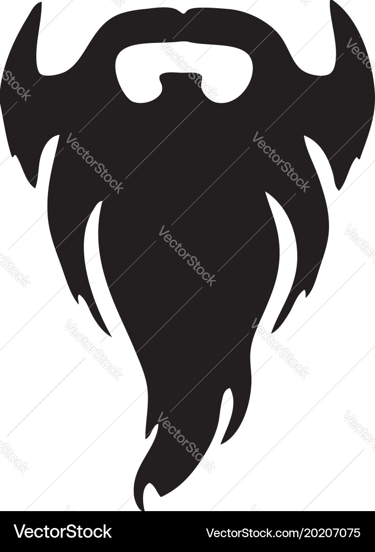 Black full beard Royalty Free Vector Image - VectorStock
