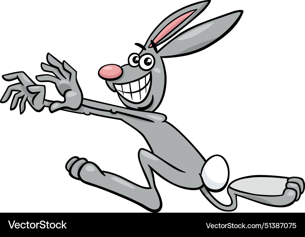 Cartoon running rabbit or bunny comic animal Vector Image