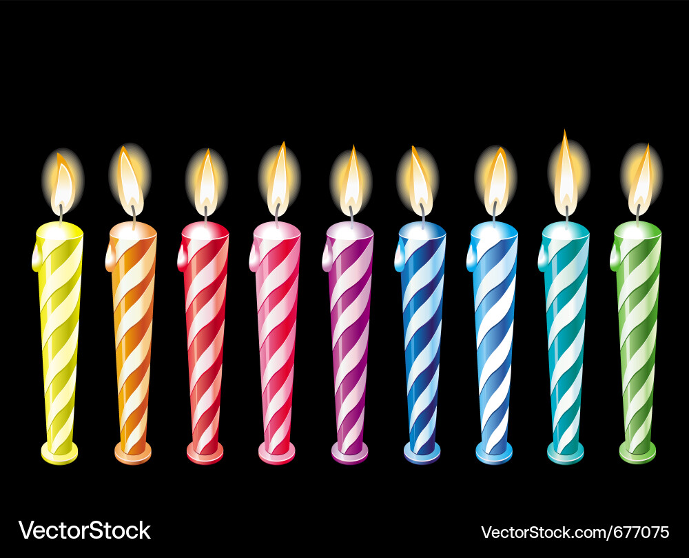 Colorful Birthday Candles Royalty Free Vector Image