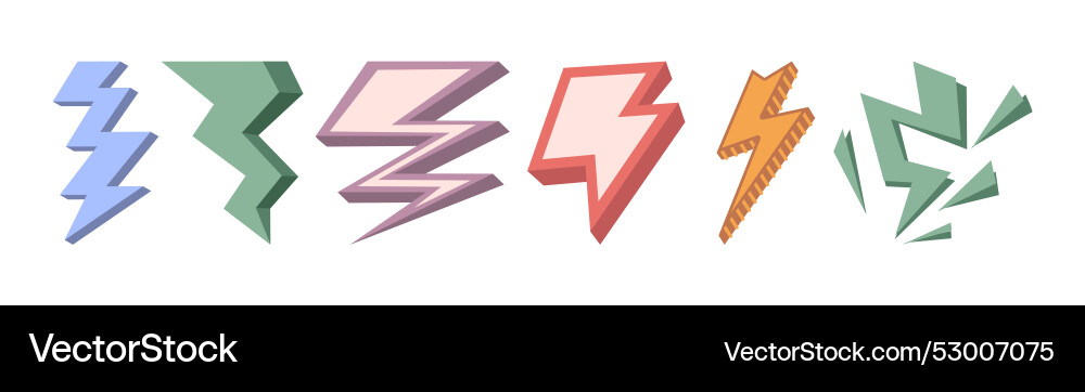 Flash sign zigzag geometric shape or symbols Vector Image